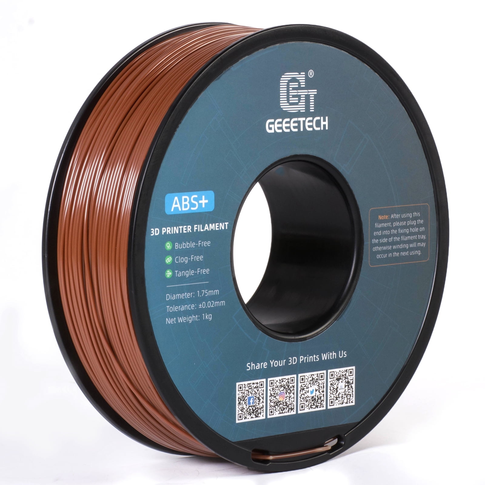 Geeetech neatly wound brown ABS filament 1.75mm gray 3D printer ...