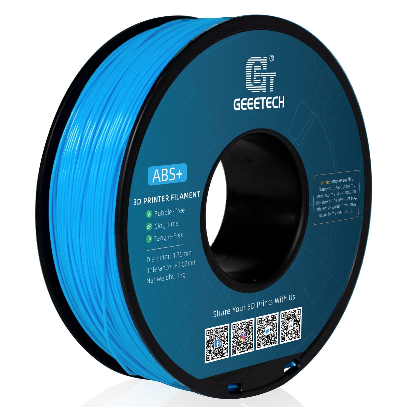 Geeetech neatly wound lake blue ABS filament 1.75mm gray 3D printer ...