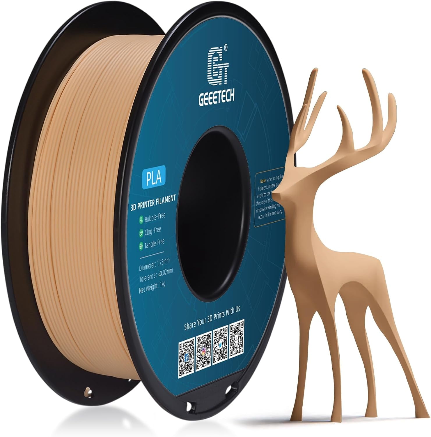 Geeetech skin color Matte PLA Filament Matte 1KG, 1.75mm 3D Printer ...