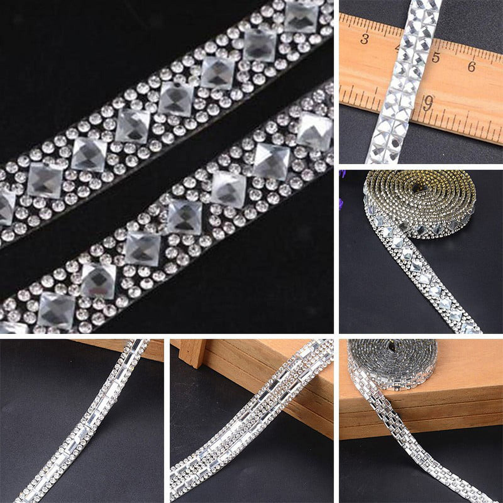 Geege 059" Silver Rhinestone Sewing Trim & Embellishment By The Yard ...