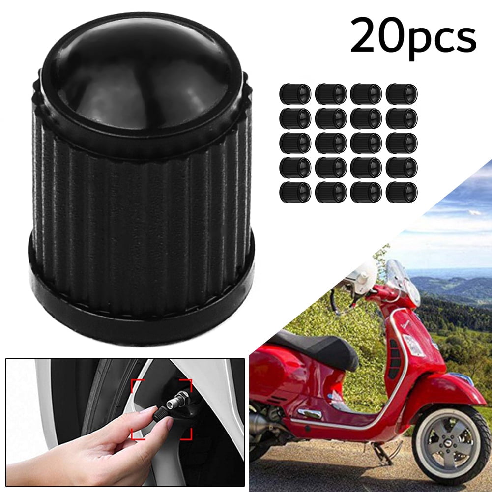 Geege 20Pcs Car Tyre Valve Black Bike Tyre Plastic Cap Dome Shape Dust ...