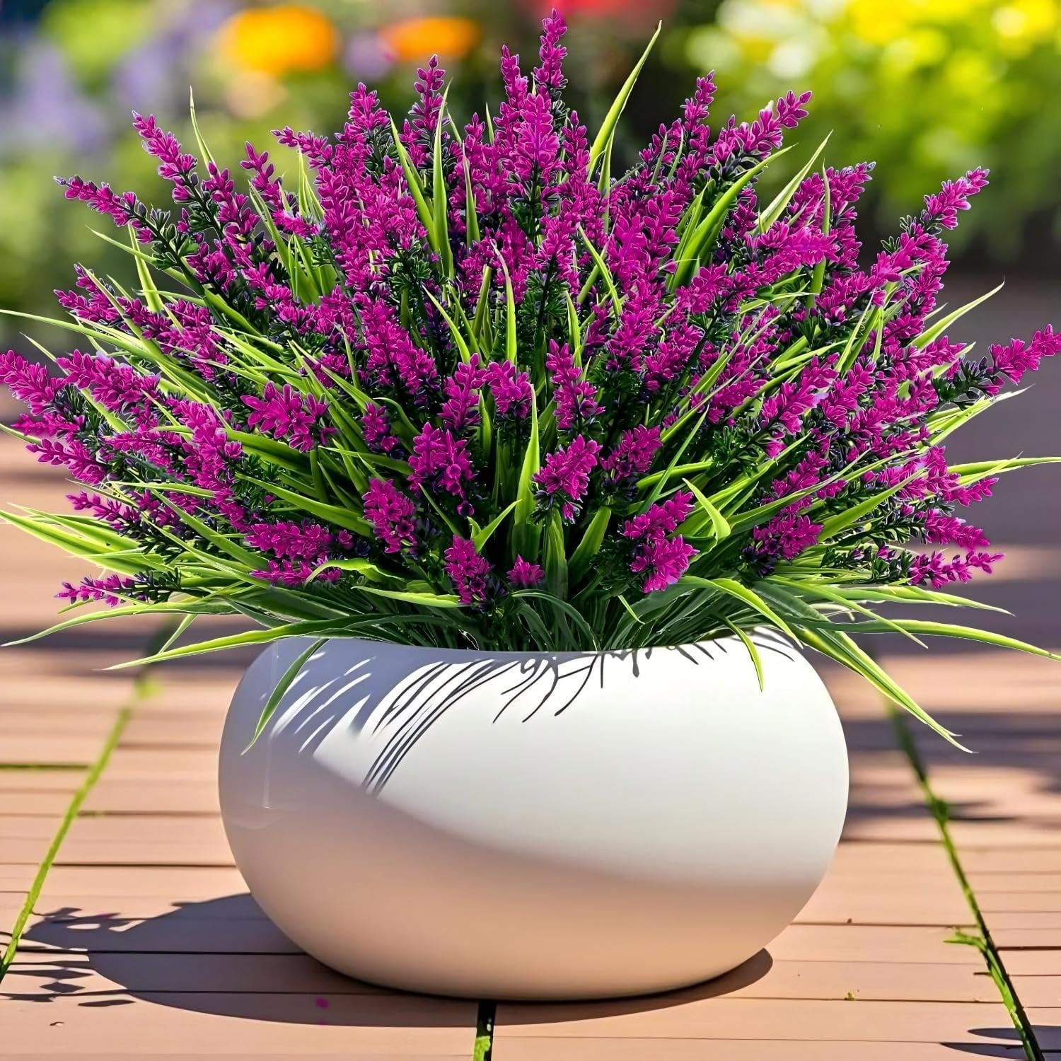 Geegoods Artificial Plants Flowers Outdoor –24Bundles UV Resistant Faux ...