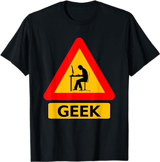 Geek Caution Sign funny Costume T-Shirt - Walmart.com