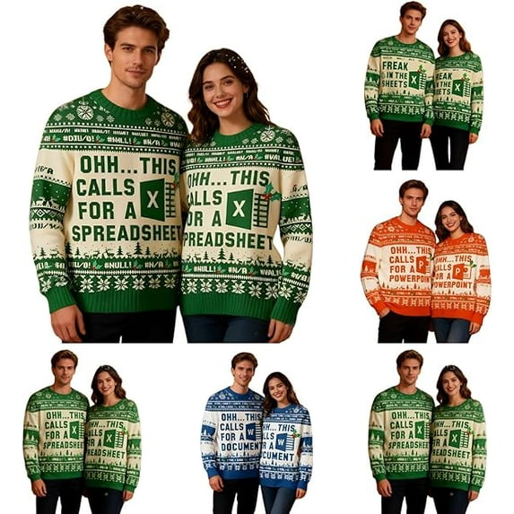 Geek Excel Ugly Christmas Fuzzy Fleece Sweater for Men,Women - Funny ...