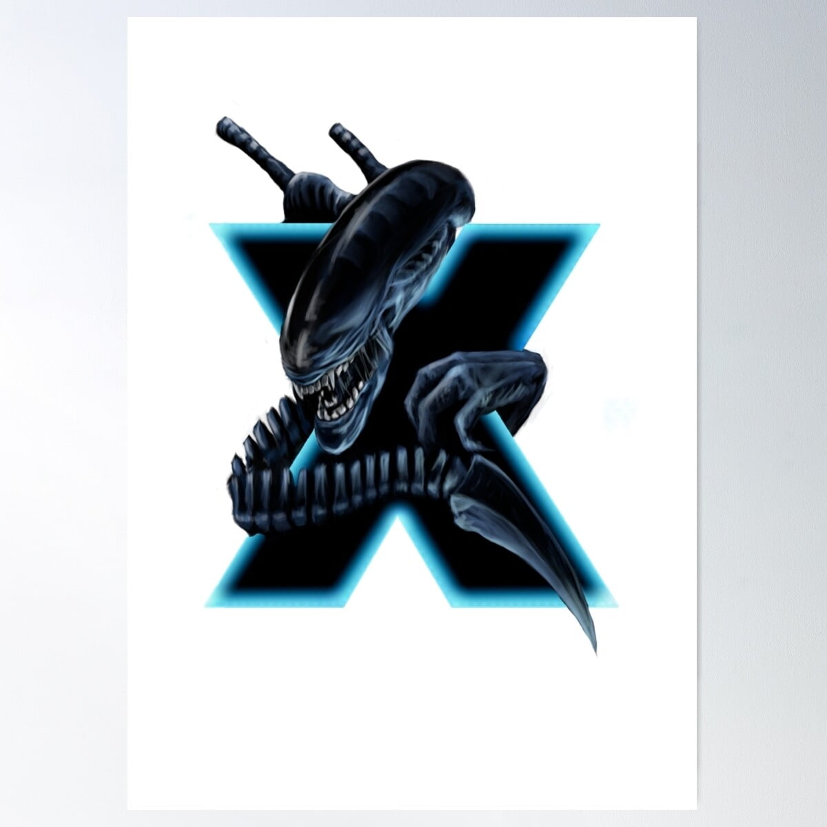 Geek Letter X Poster Wall Art, Modern Wall Decor For Living Room ...