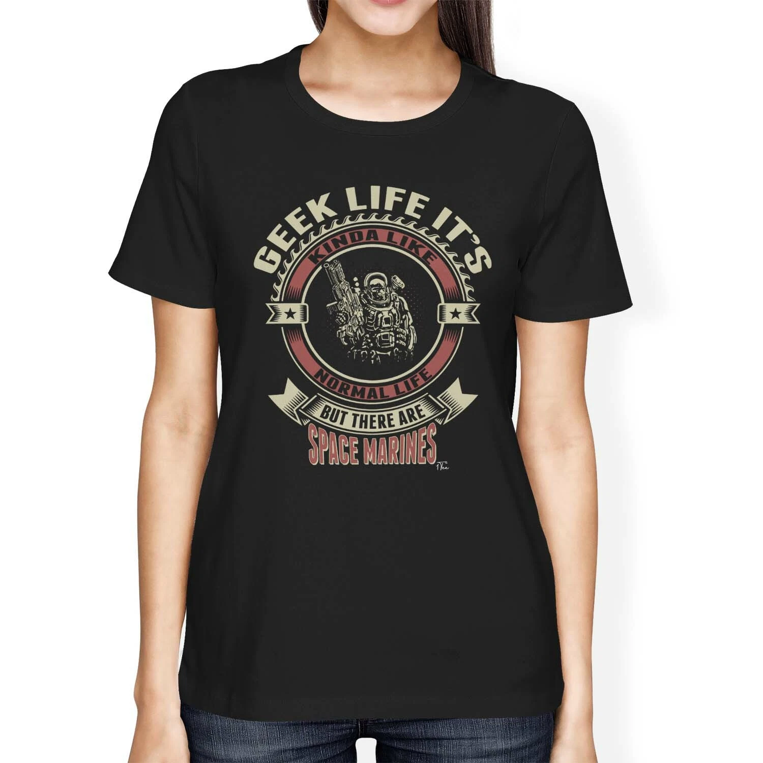 Geek Life Like Normal Life but with Space Marines Sci-Fi Humor Unisex T ...