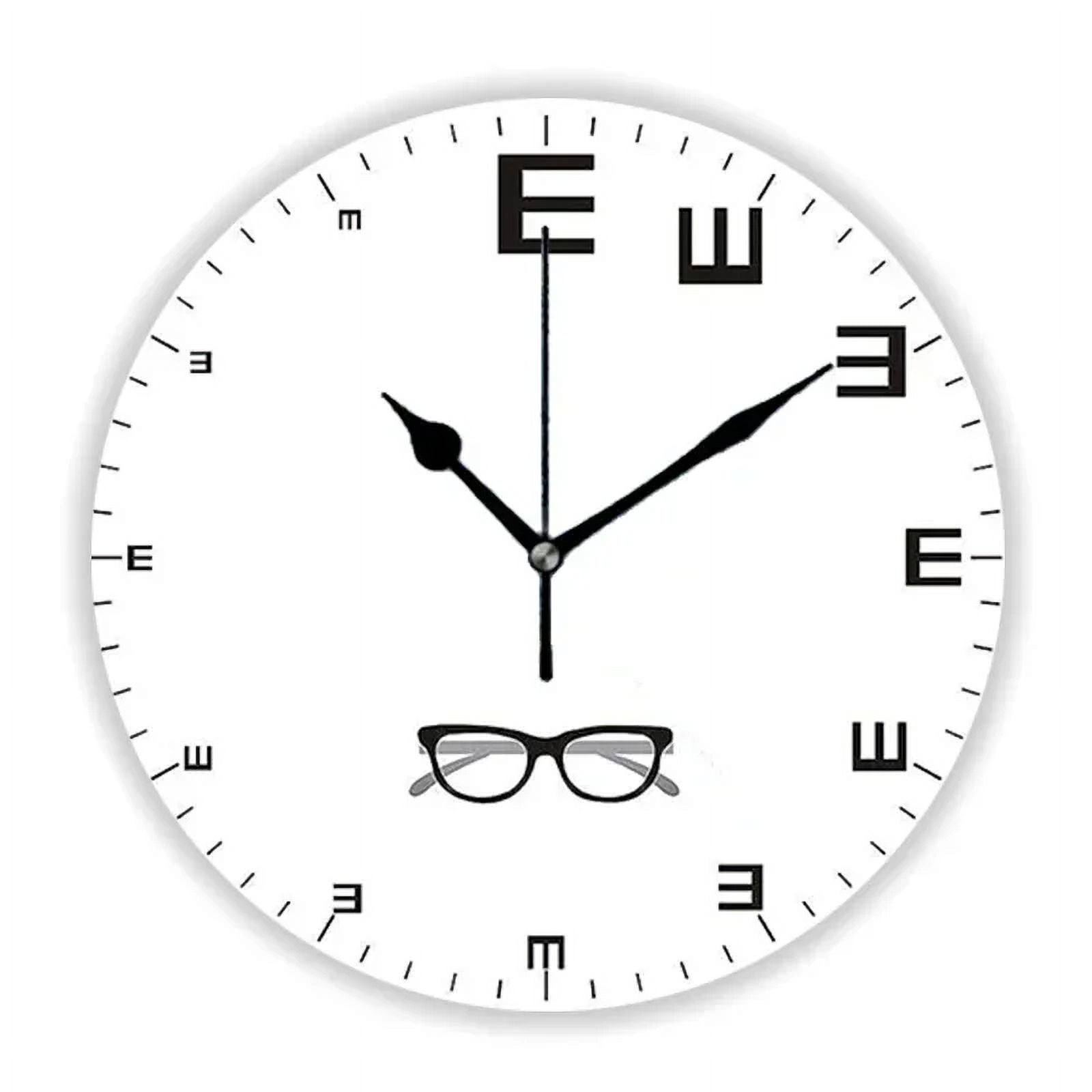 Geek Snellen Chart Eye Exam Chart Round Wall Clock for Optometrist ...