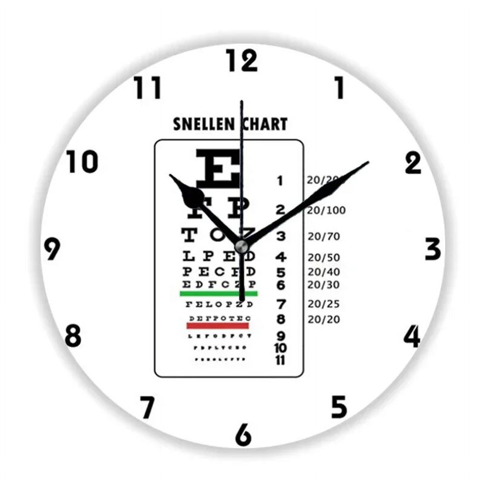 Geek Snellen Chart Eye Exam Chart Round Wall Clock for Optometrist ...