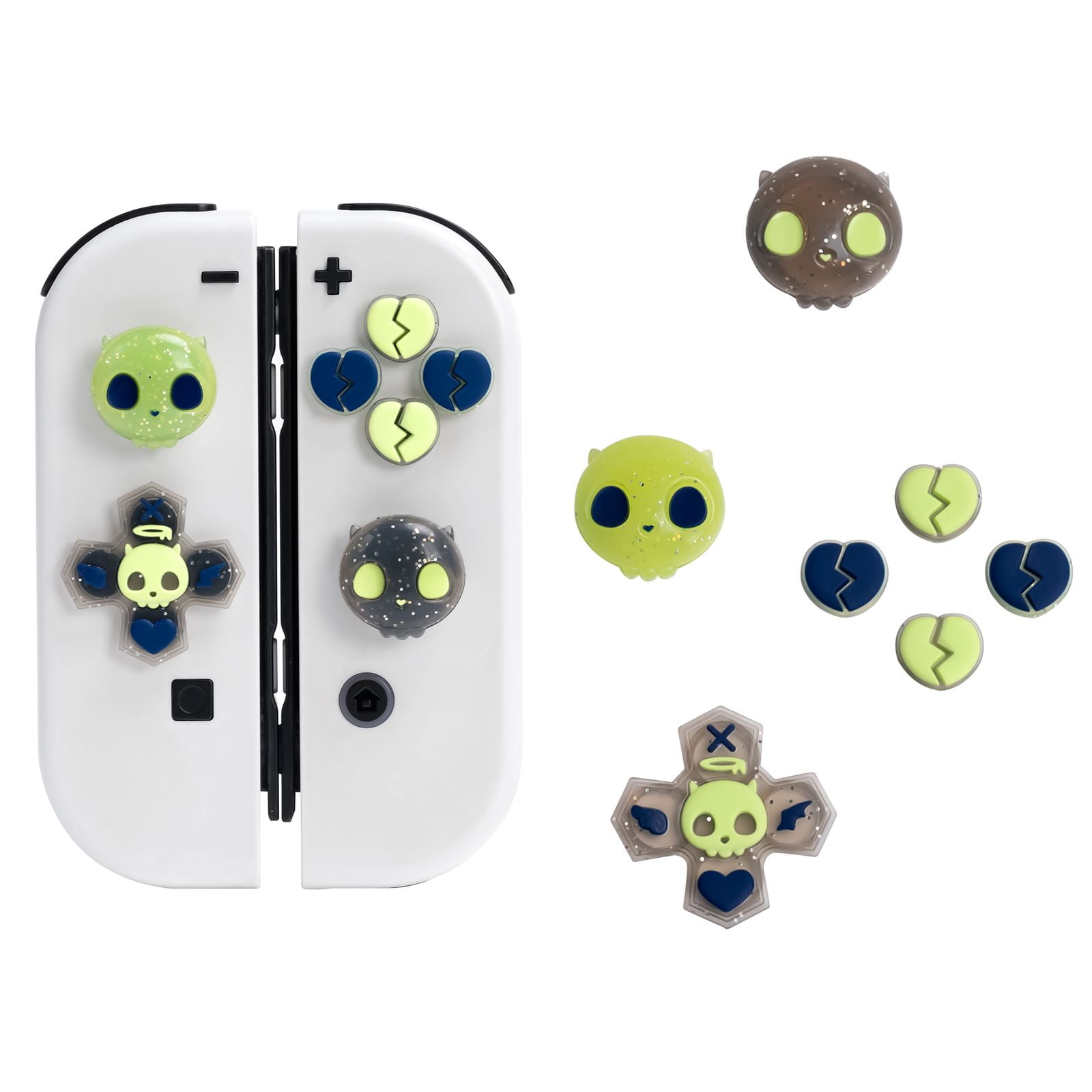 GeekShare Cross D-Pad Button Cap Thumb Grips ABXY Sticker for Nintendo ...