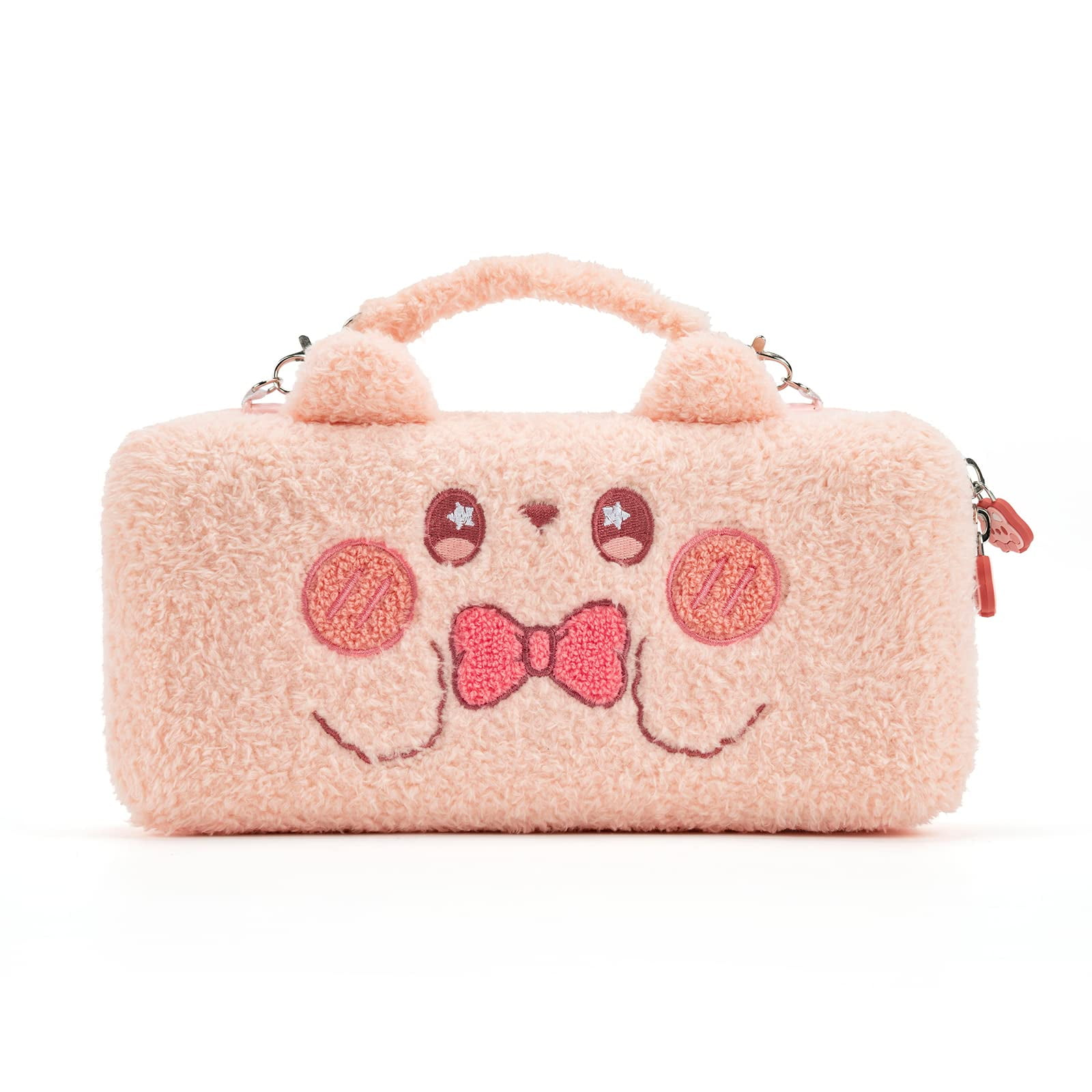 GeekShare Pink Bunny Plush Bag Carry Case Compatible with Nintendo ...