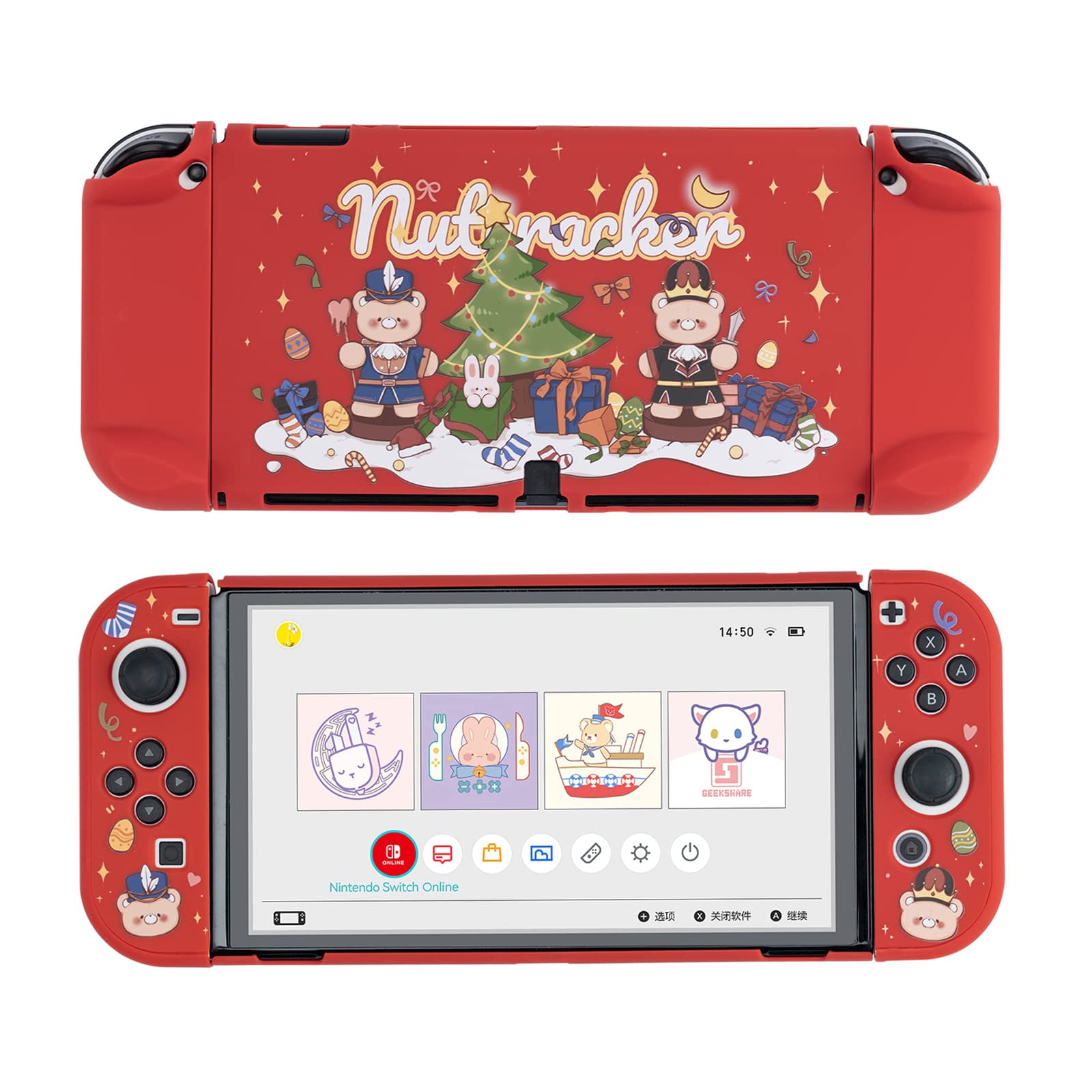 GeekShare Protective Case for Nintendo Switch OLED Console & Joy Con ...