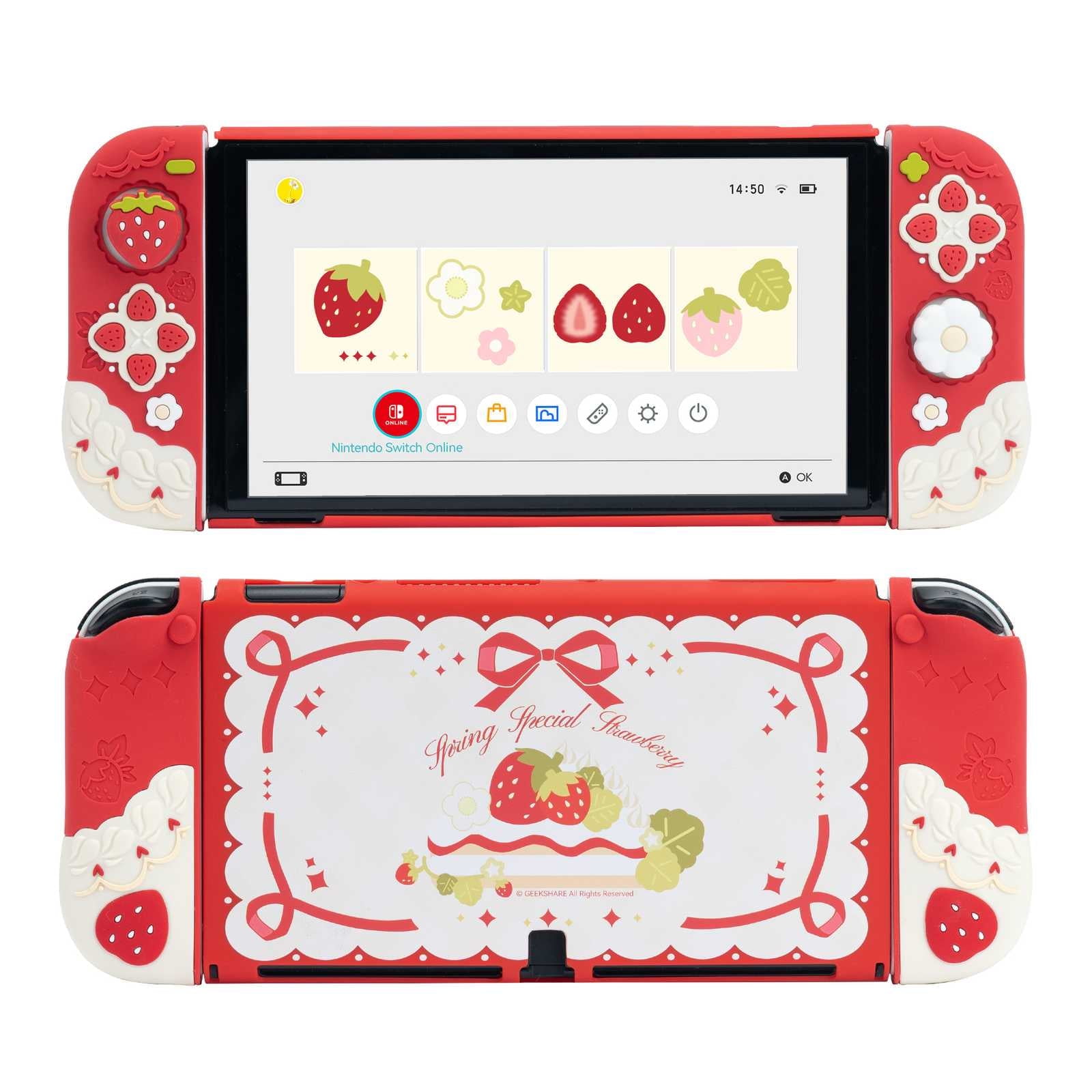GeekShare, Protective Case for Nintendo Switch OLED, Spring Strawberry ...