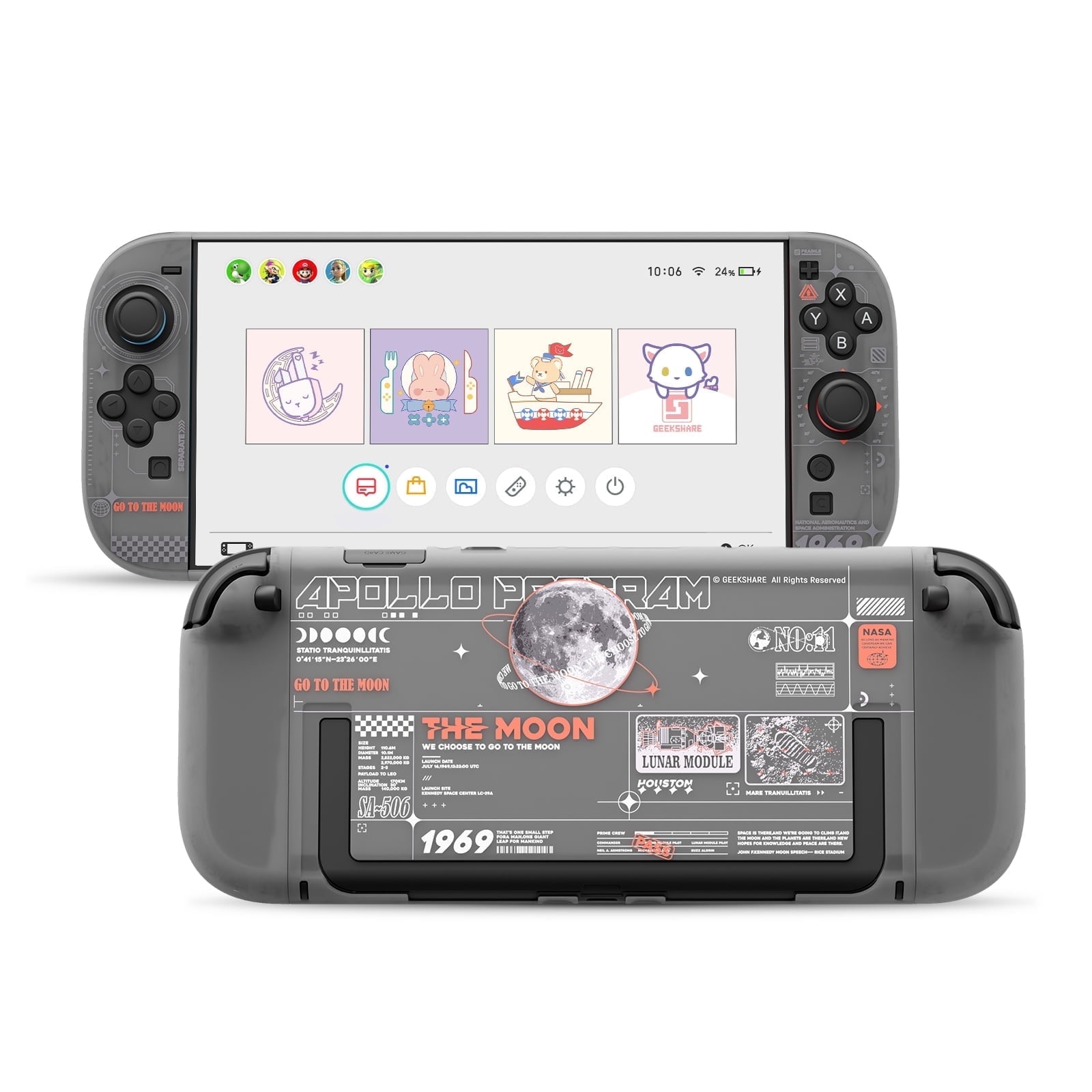 GeekShare Slim Protective Case for Nintendo Switch 2 Moon Clear ...