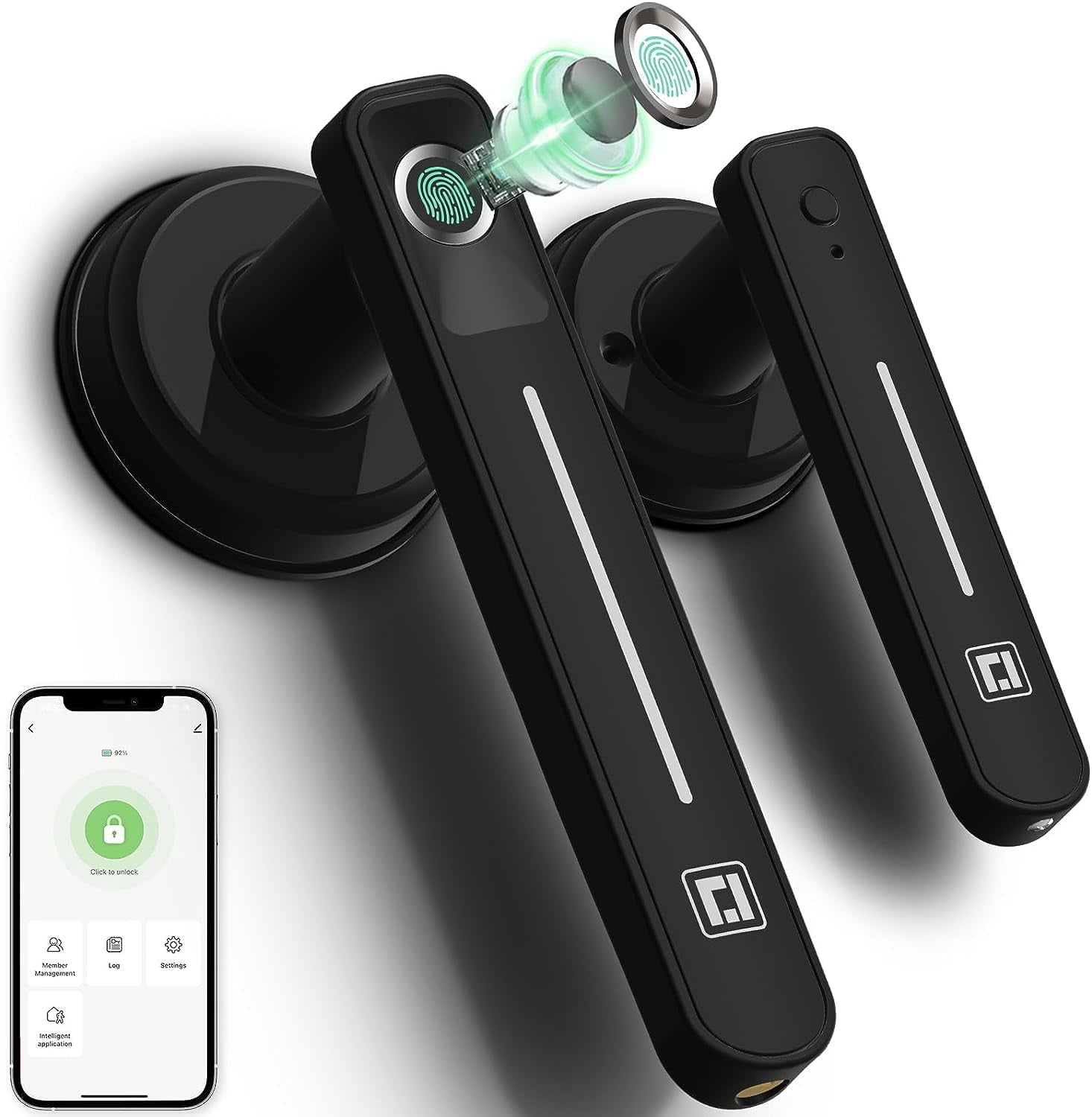 GeekTale Fingerprint Door Lock, Fingerprint Door Lock with App, Smart ...