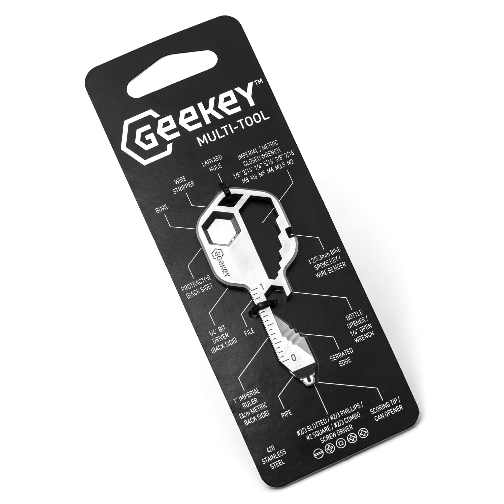 Geekey Multi-tool | Original Key Shaped Pocket Tool | Stainless Steel ...