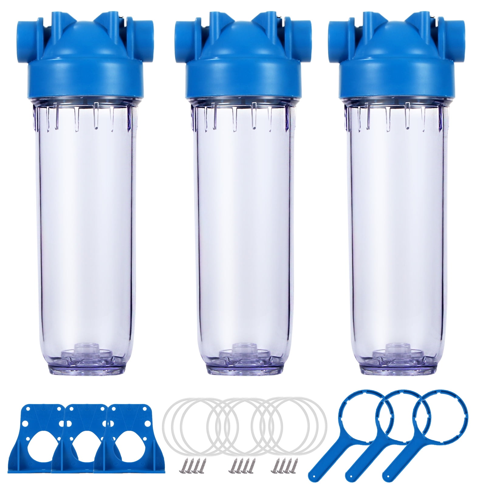 Geekpure 10-Inch Clear Water Filter Housing - 3/4"NPT Brass Port, Fits ...