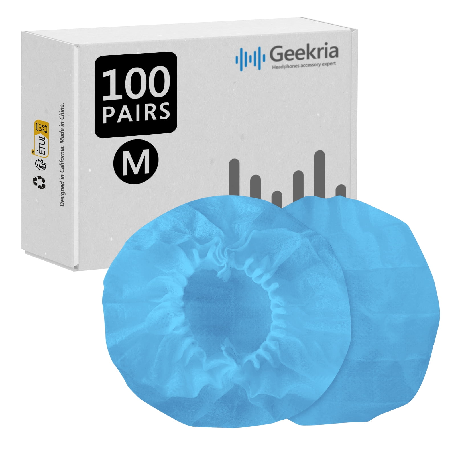 Geekria 100 Pairs Disposable Headphones Ear Cover for Over-Ear Headset ...