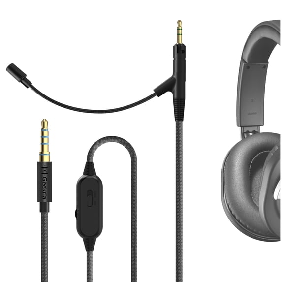 Geekria Boom Mic Headphones Cable Compatible with ATH M70X M60X M50X, 2 ...