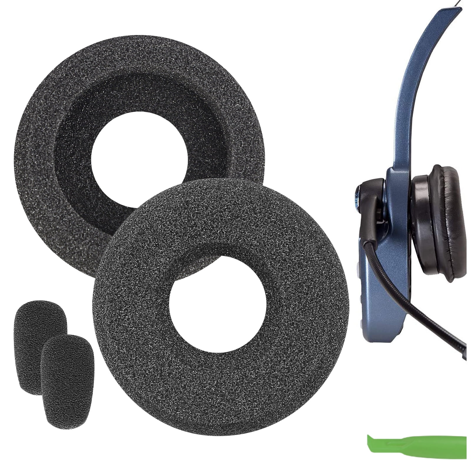 Geekria Comfort Foam Replacement Ear Pads + Mic Windscreen Foam ...