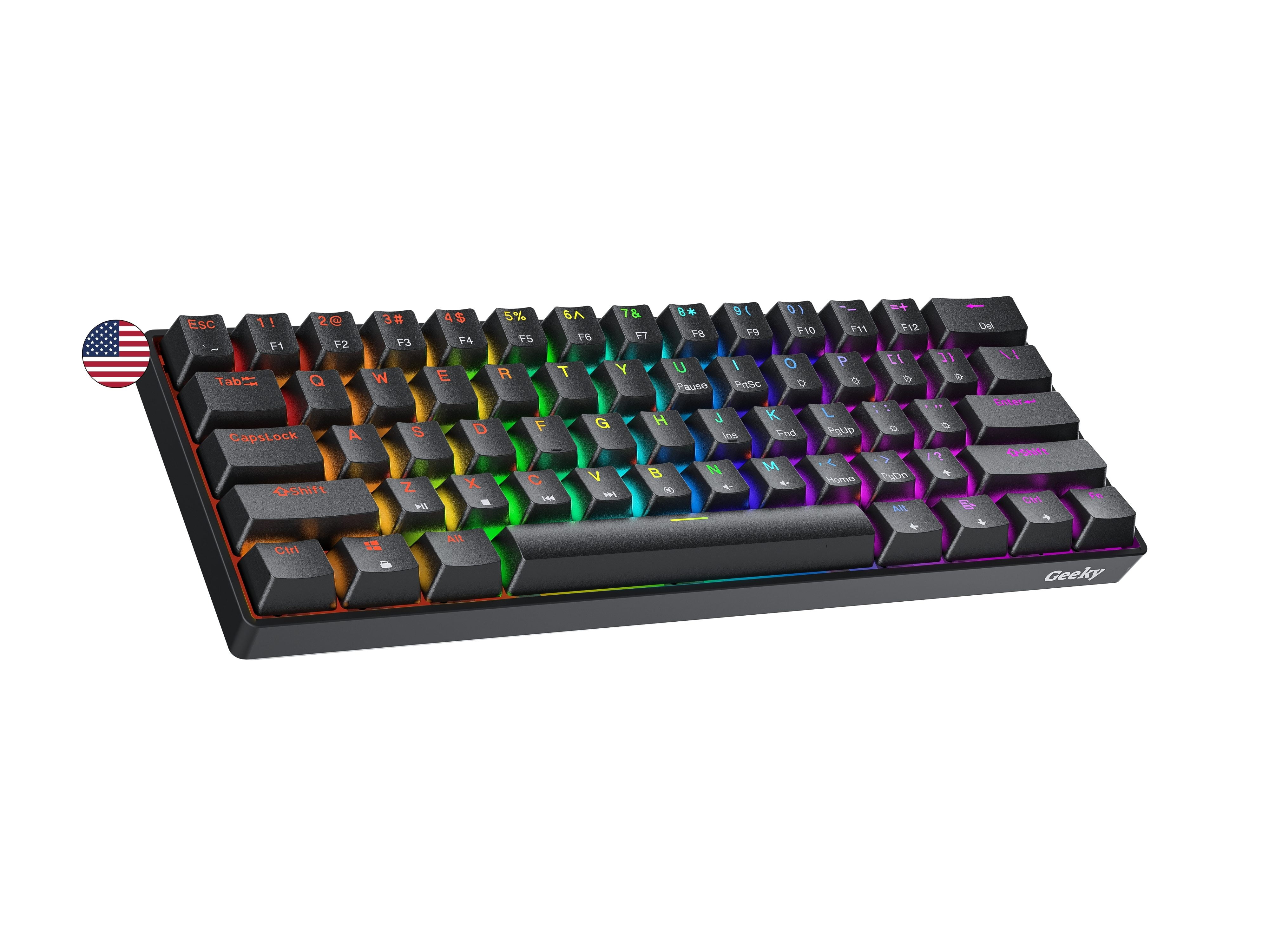 Geeky GK61 SE 60% Mechanical Gaming Keyboard | 61 Keys | RGB LED ...