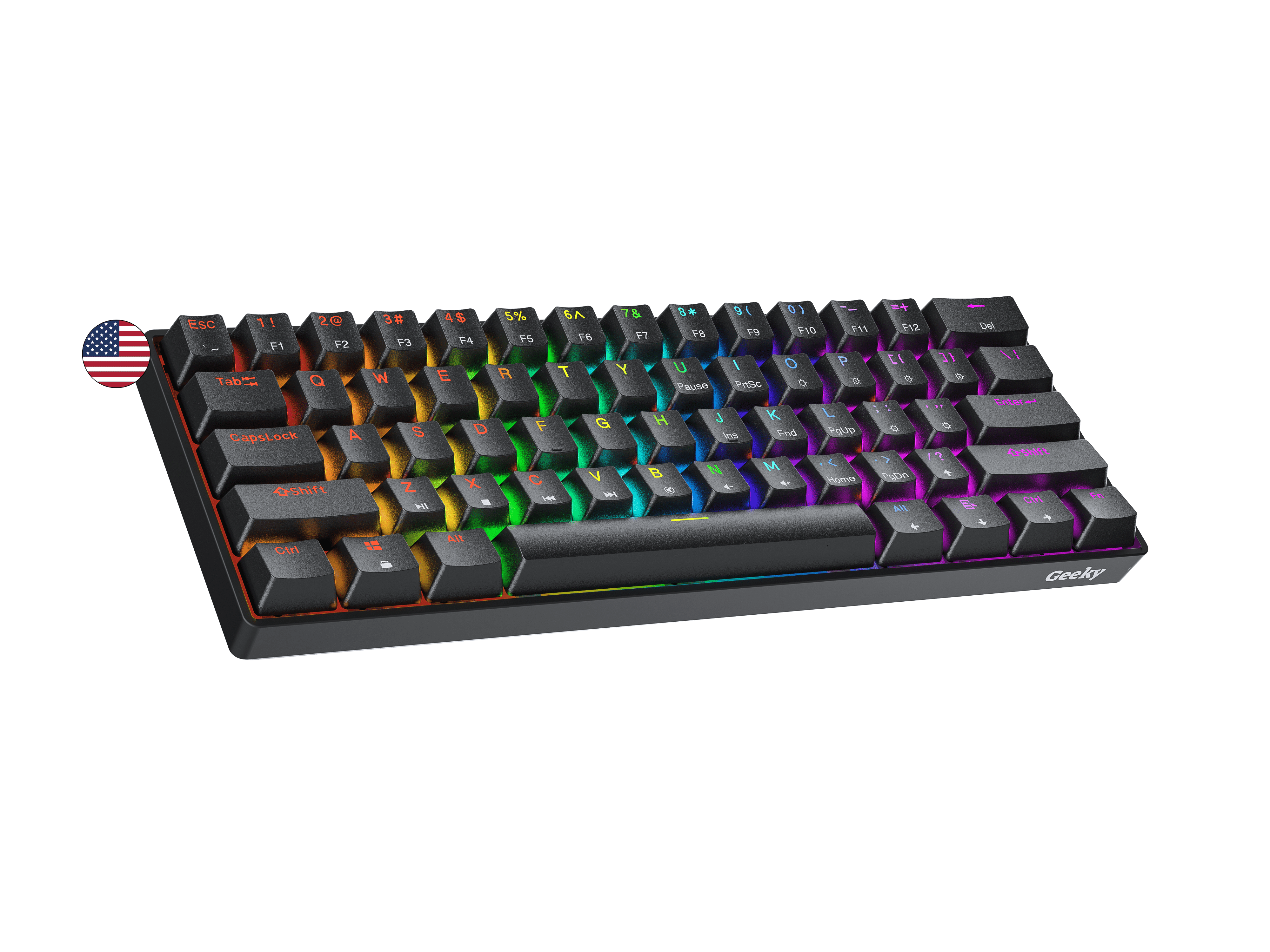 Geeky GK61 SE 60% | Mechanical Gaming Keyboard | 61 Keys Multi Color ...