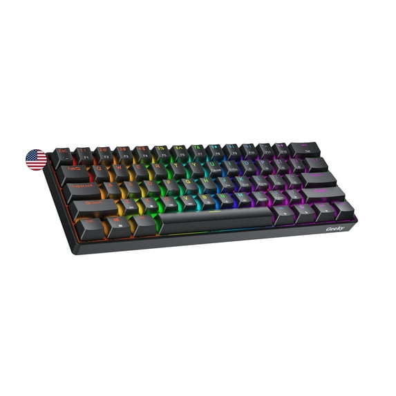 Geeky GK61 60% Mini Wired Gaming Keyboard | RGB LED | 61 Keys | ANSI US ...