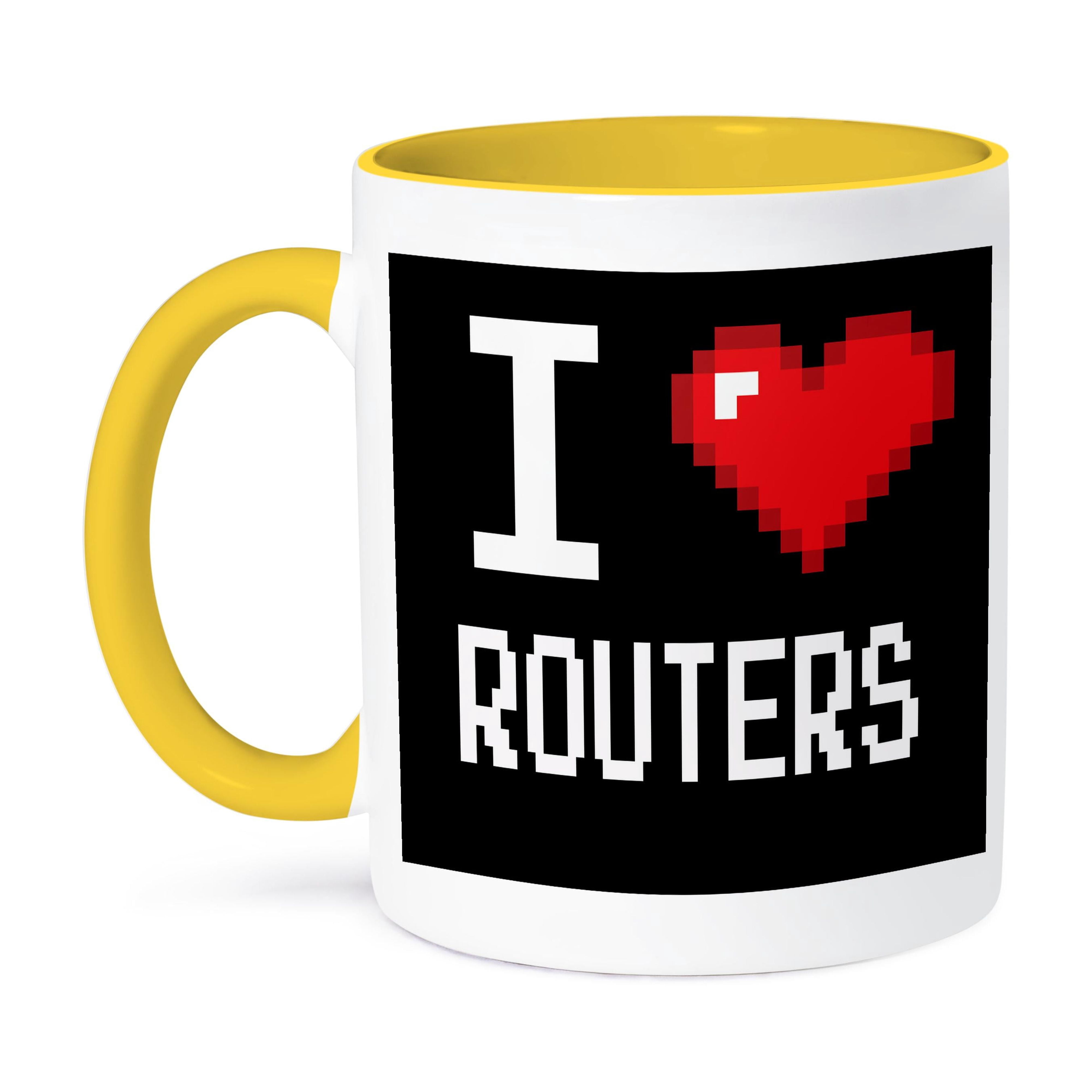 3dRose, Geeky Old School Pixelated Pixels 8-Bit I Heart I Love Routers ...