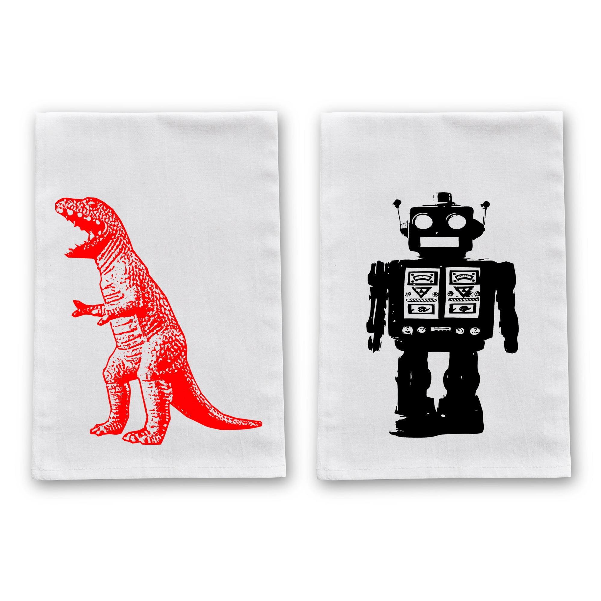 Geeky Robot & T-Rex Kitchen Towels - 2 Pack - Walmart.com