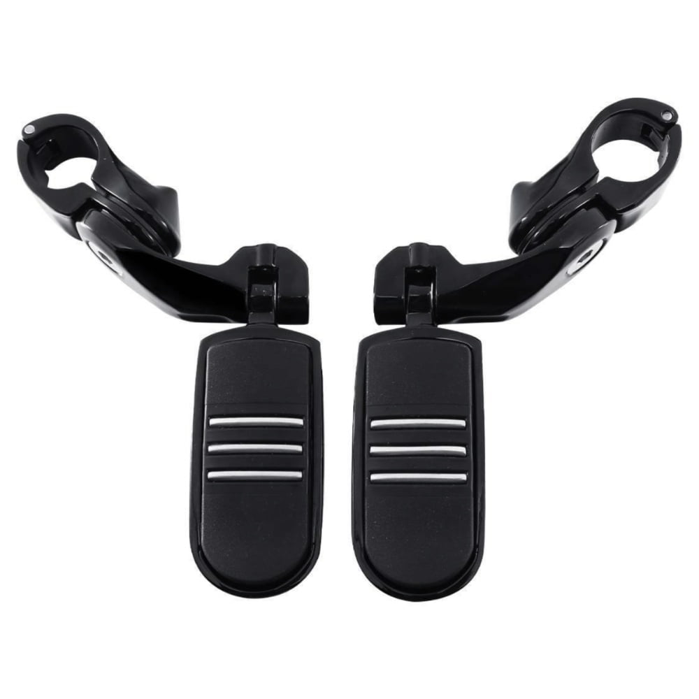 Geelife 1-1/4"Black Short Angled Pegr Highway Engine Guard Foot Peg For ...