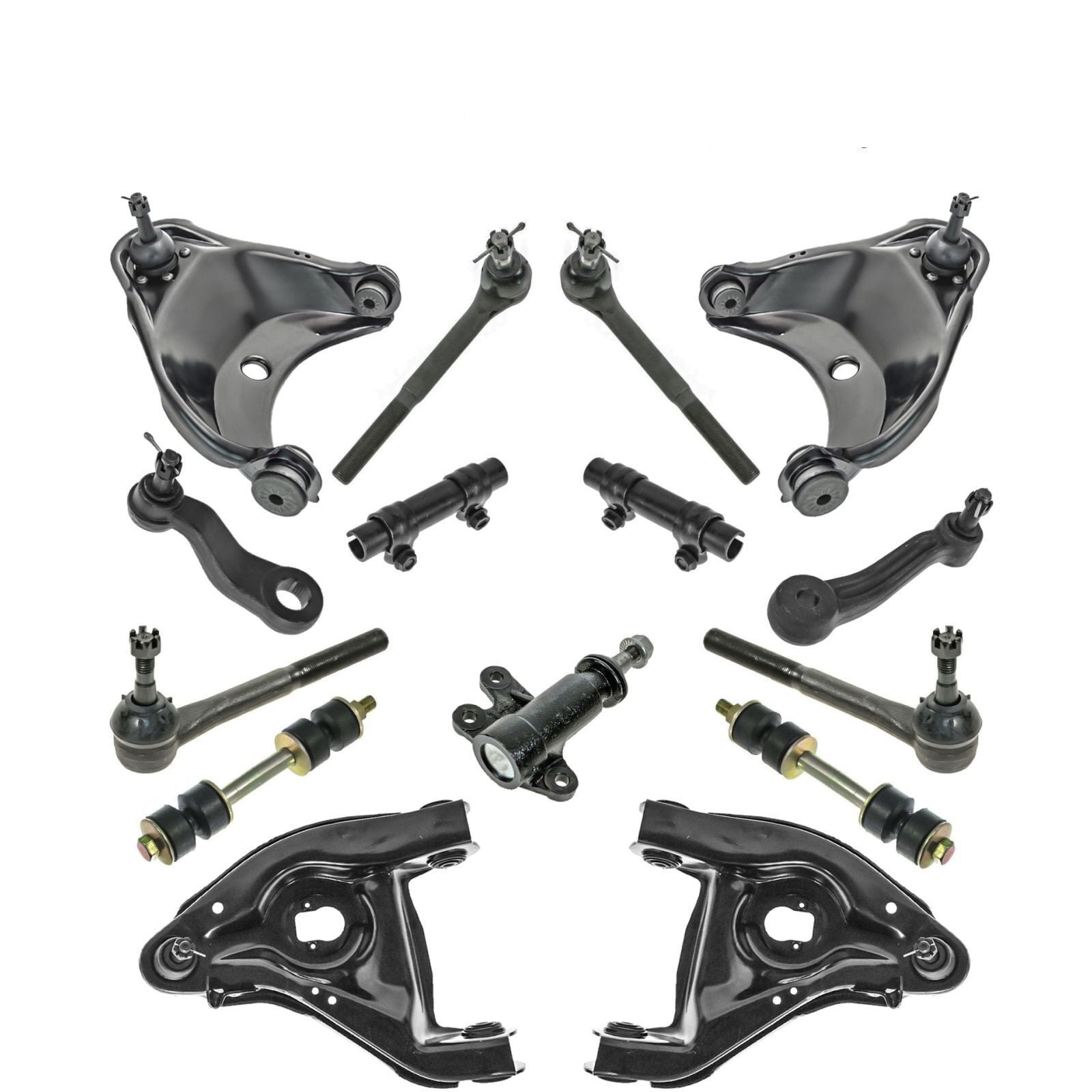 Geelife 15 Piece Steering & Suspension Kit Control Arms Tie Rods Idler ...