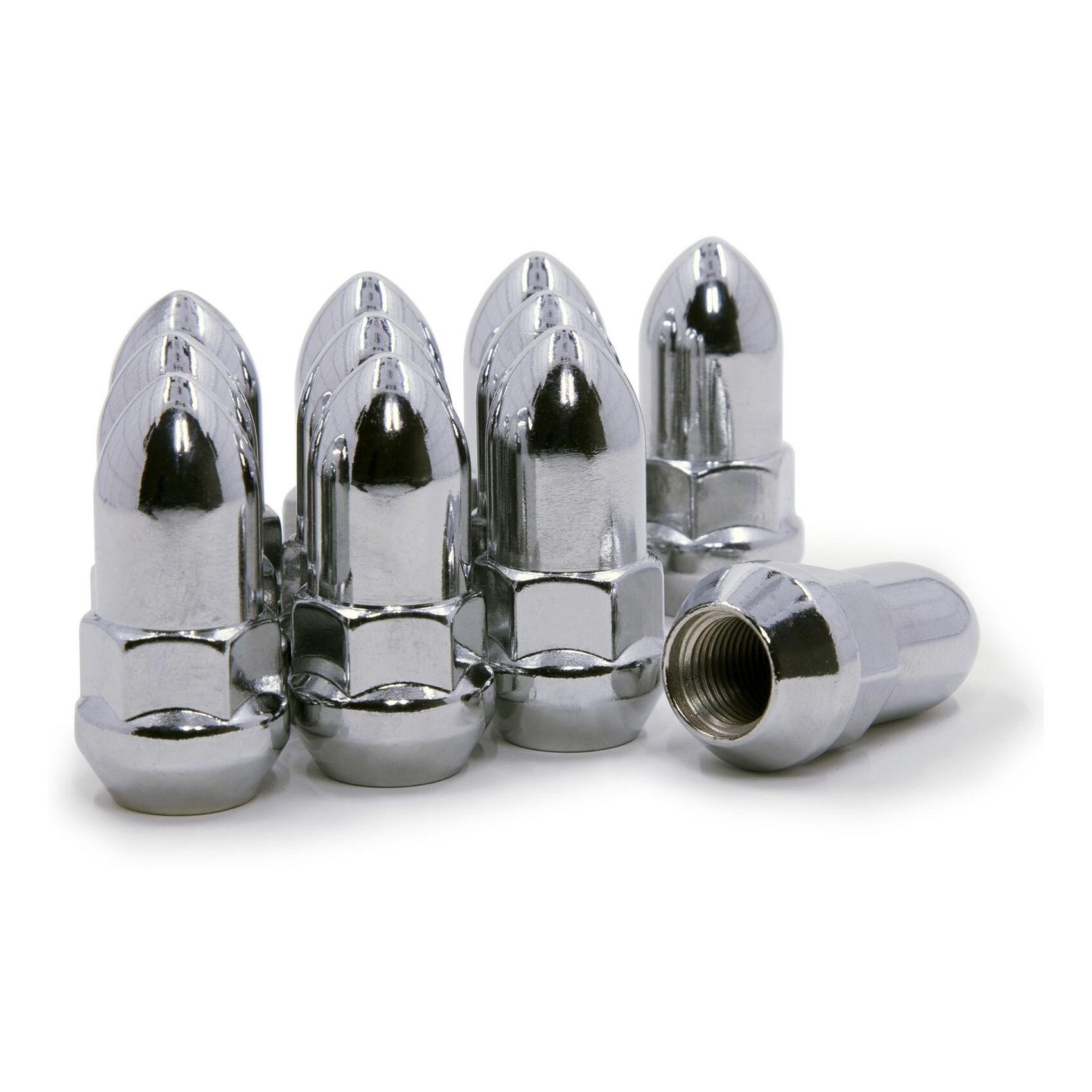 Geelife 20 Bullet Lug Nuts Chrome Bulge Acorn 10 1/2-20 & 10 7/16-20 ...