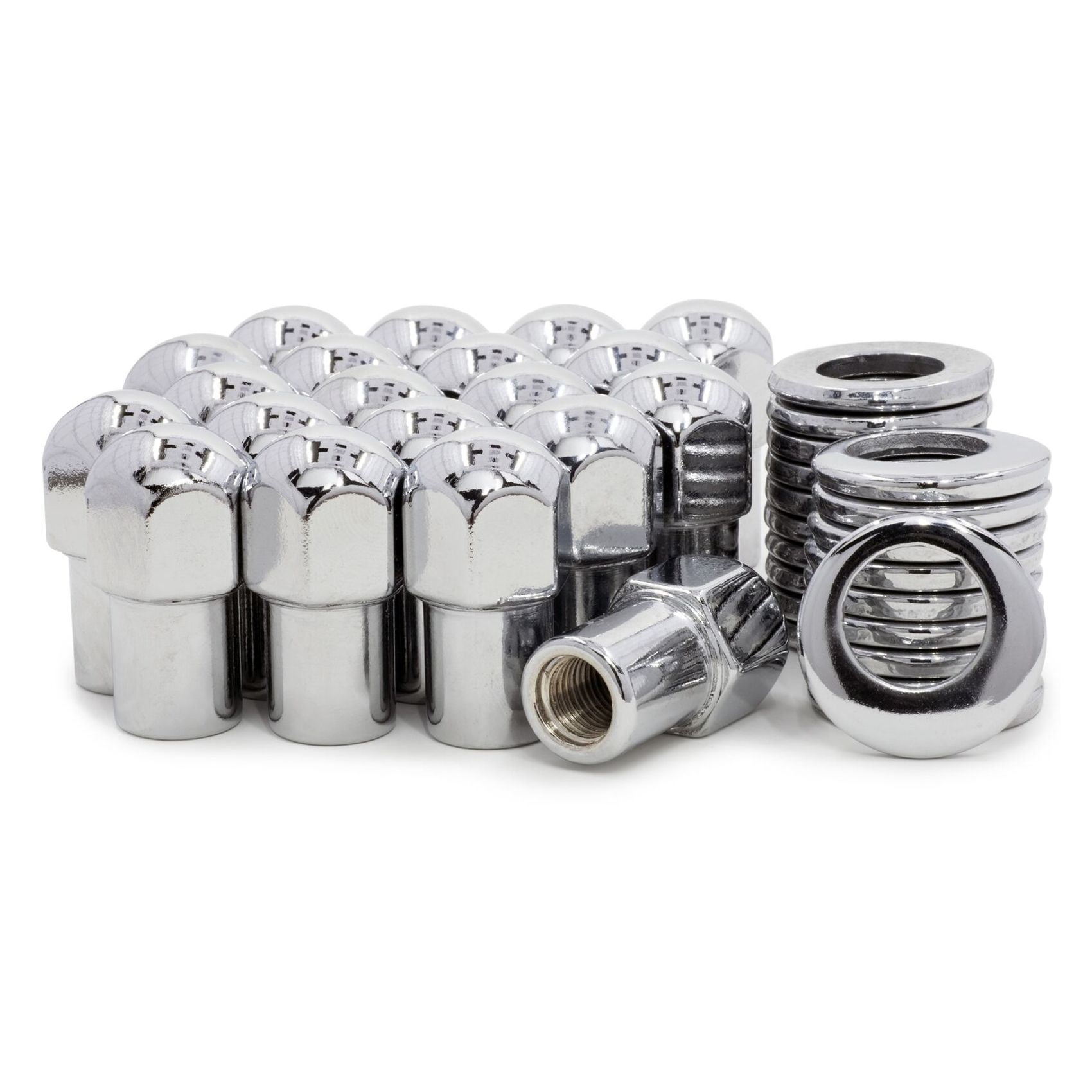 Geelife 20 Lug Nuts 12x1.5 Chrome Dome Top 75 Shank Cragar Offset Hole ...