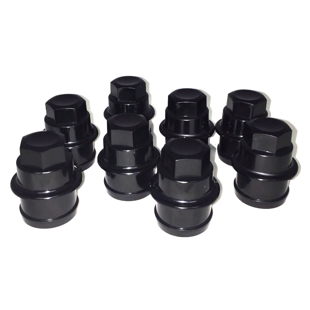 Geelife 8 BLACK Lug Nut COVERS CAP For 1999-2016 Chevrolet GMC FULL ...