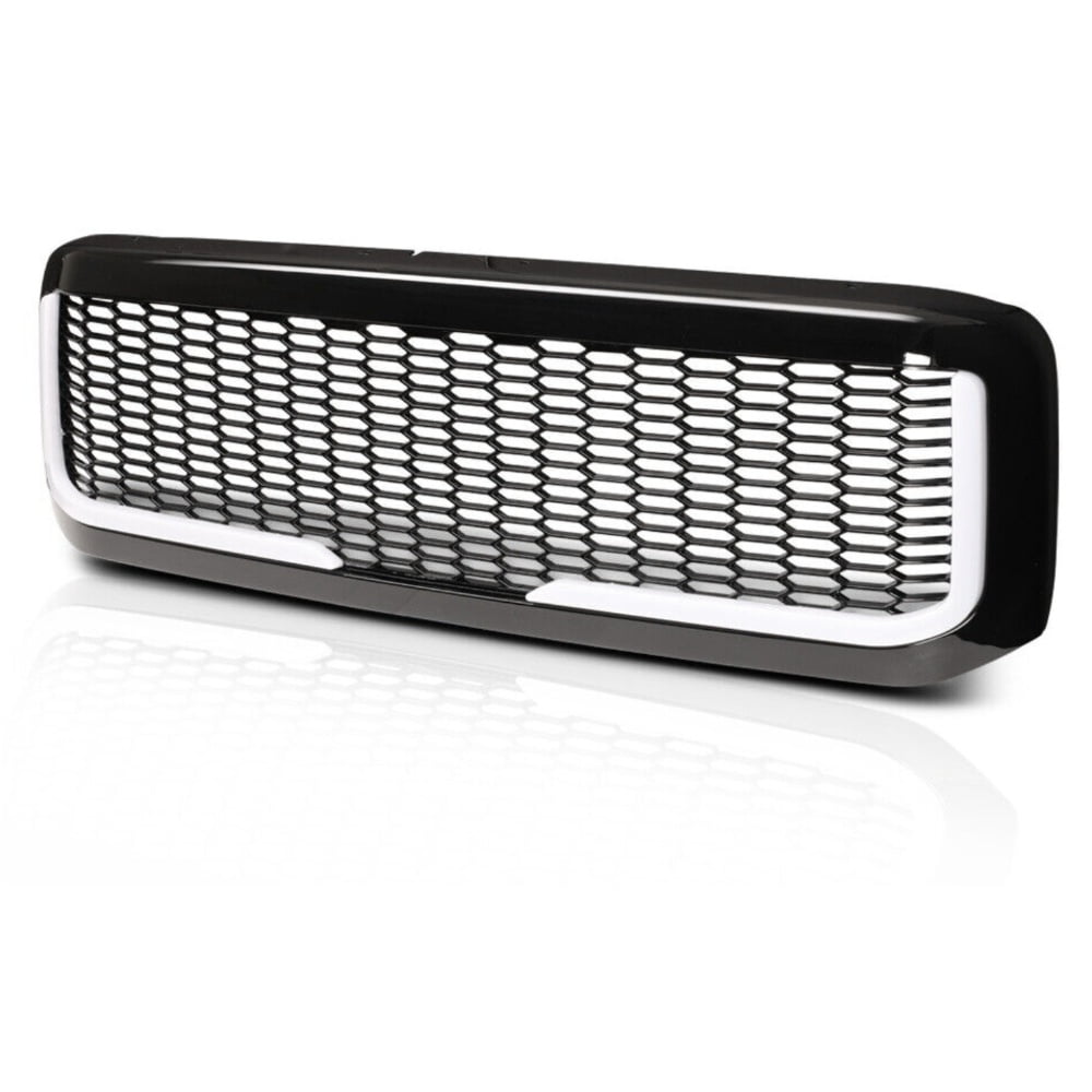 Geelife Black Honeycomb Mesh Front Bumper Grille w/LED BAR DRL For Ford ...