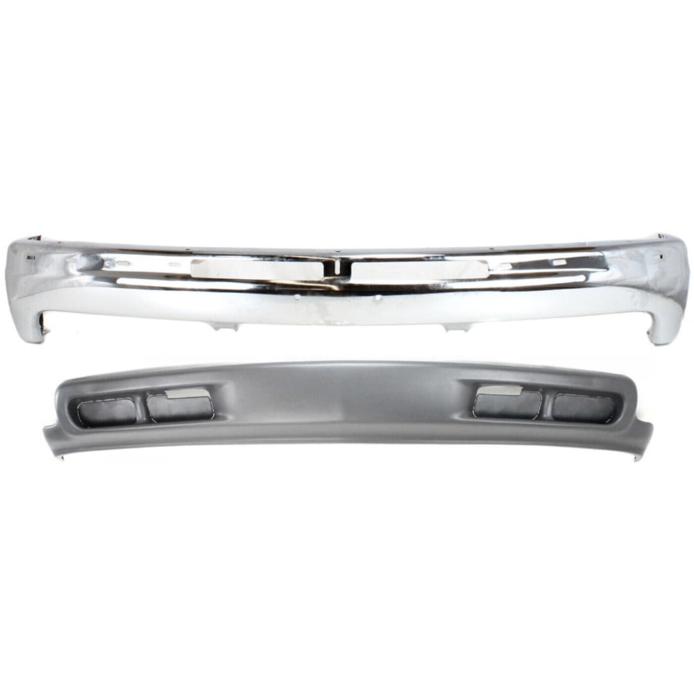 Geelife Bumper Face Bars Set of 2 Front Chrome For Silverado Suburban ...