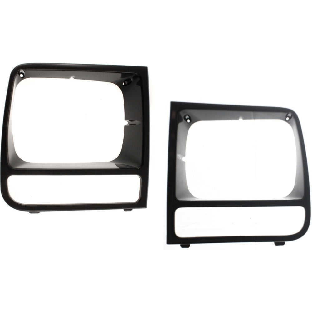 Geelife For 1998-2001 Cherokee Black Headlight Headlamp Trim Bezels ...
