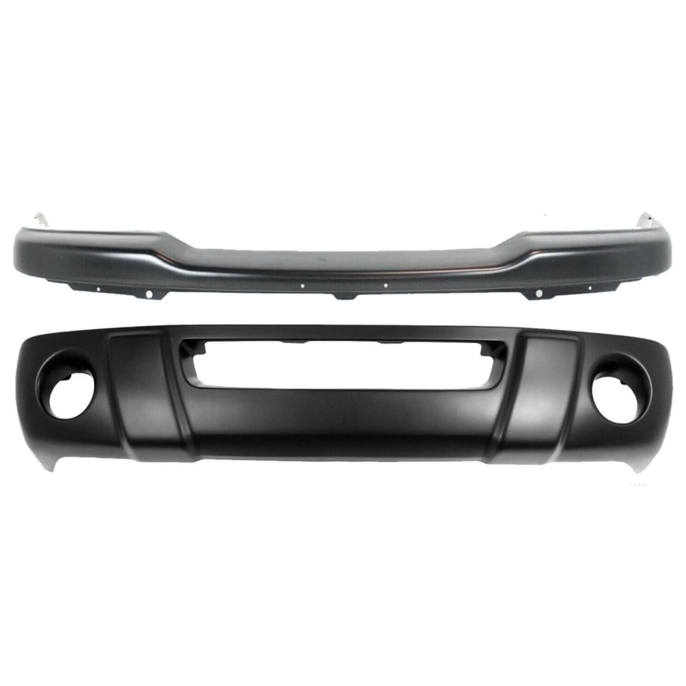Geelife Front Bumper Primed Steel & Lower Valance For 2001-2003 Ford ...