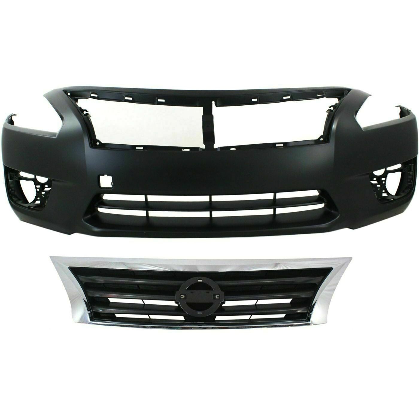 Geelife Front Primed Bumper Cover + Grille Assembly For Altima 13-15 ...
