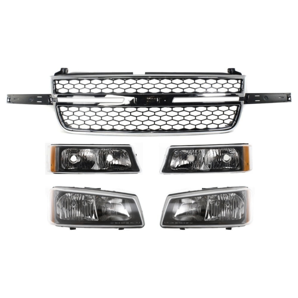 Geelife Grille Assembly Kit For 2003-2006 Chevy Silverado 1500 Front ...