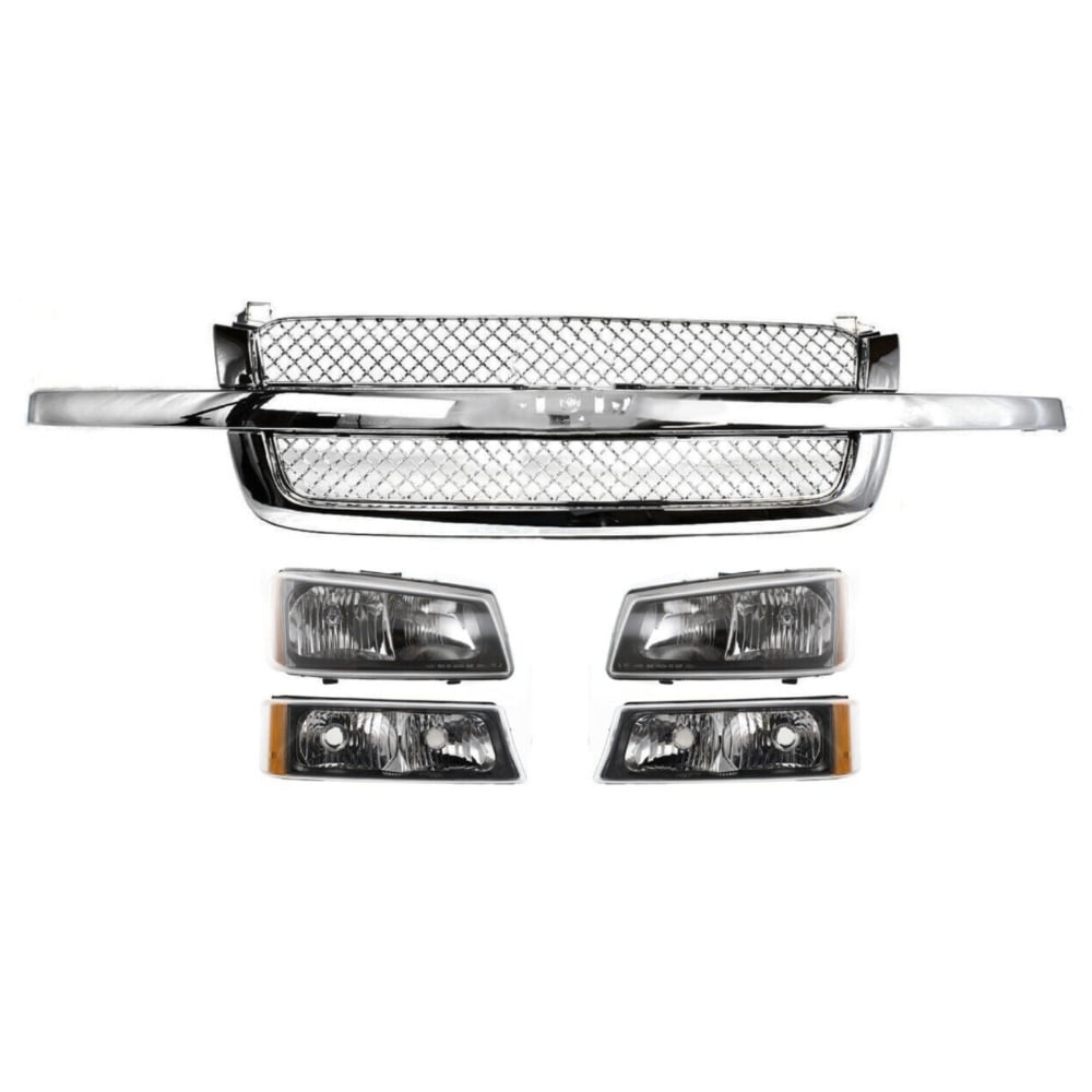 Geelife Grille For Avalanche Silverado with Headlamp & Turn Signal Kit ...