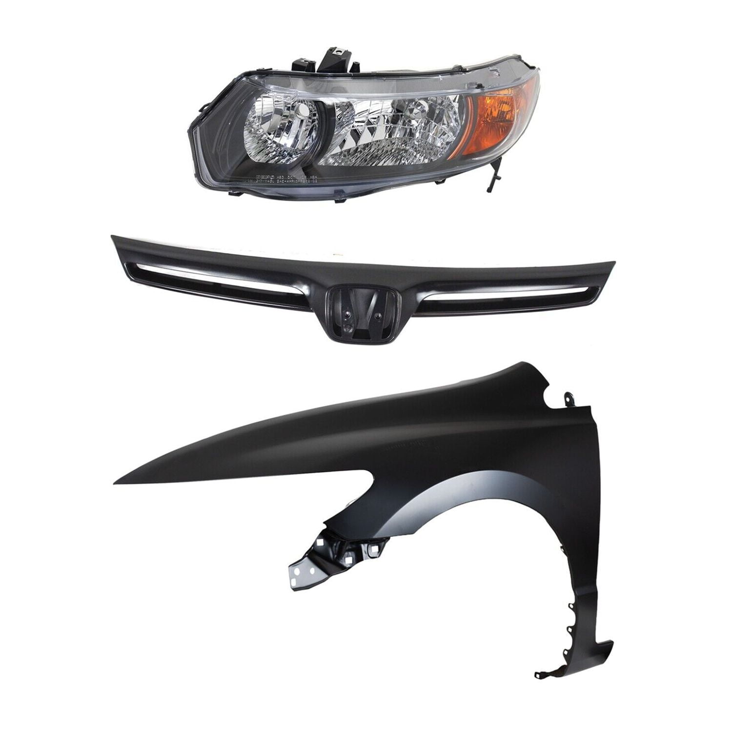 Geelife Kit Headlight Driving Head light Headlamp Driver Left Side Hand ...