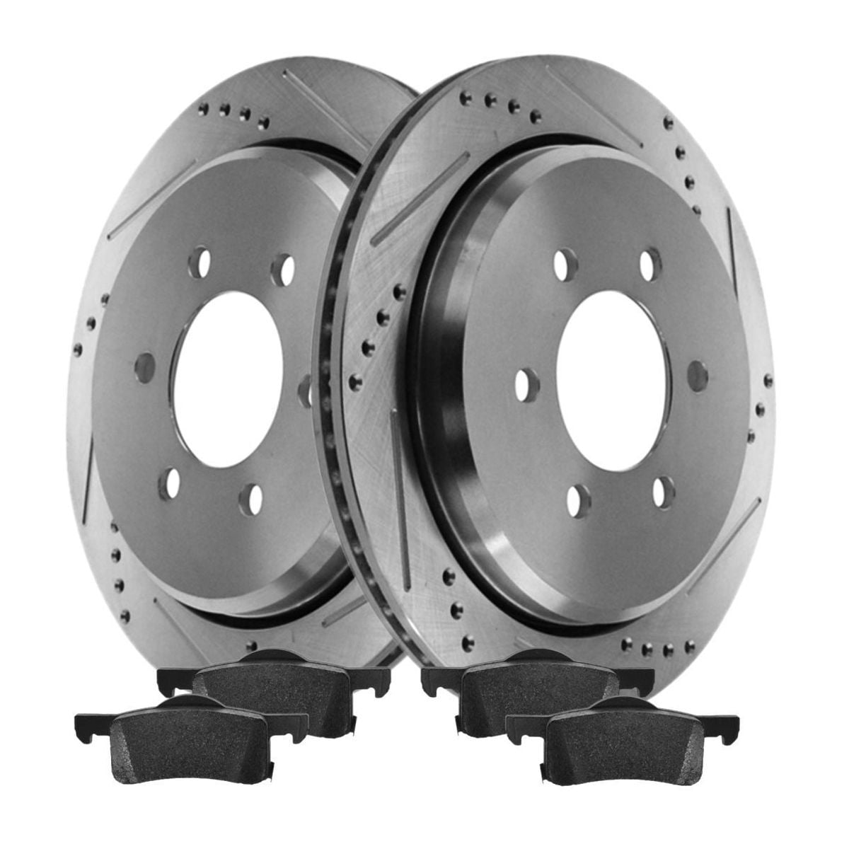 Geelife Rotor & Brake Pad Posi Metallic Performance Drilled Slotted ...