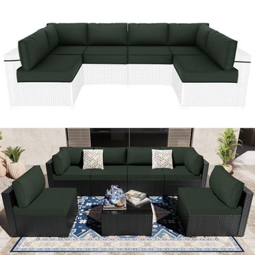 14 Pieces Outdoor sectional cushions replacement set, 4in thick patio ...