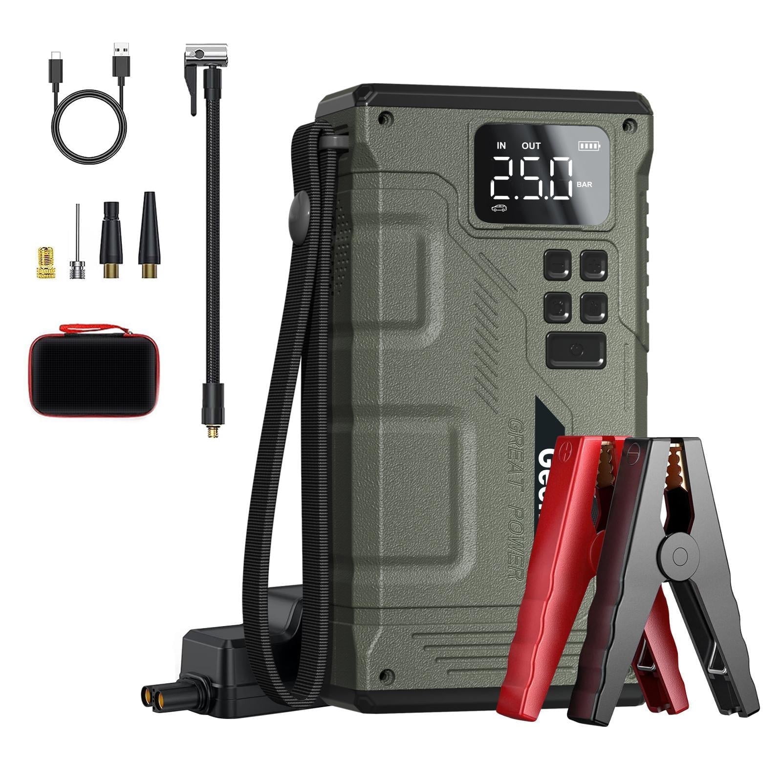 Geeneu Car Jump Starter - 6000A Battery Jump Box for 12V Vehicles(Up to ...
