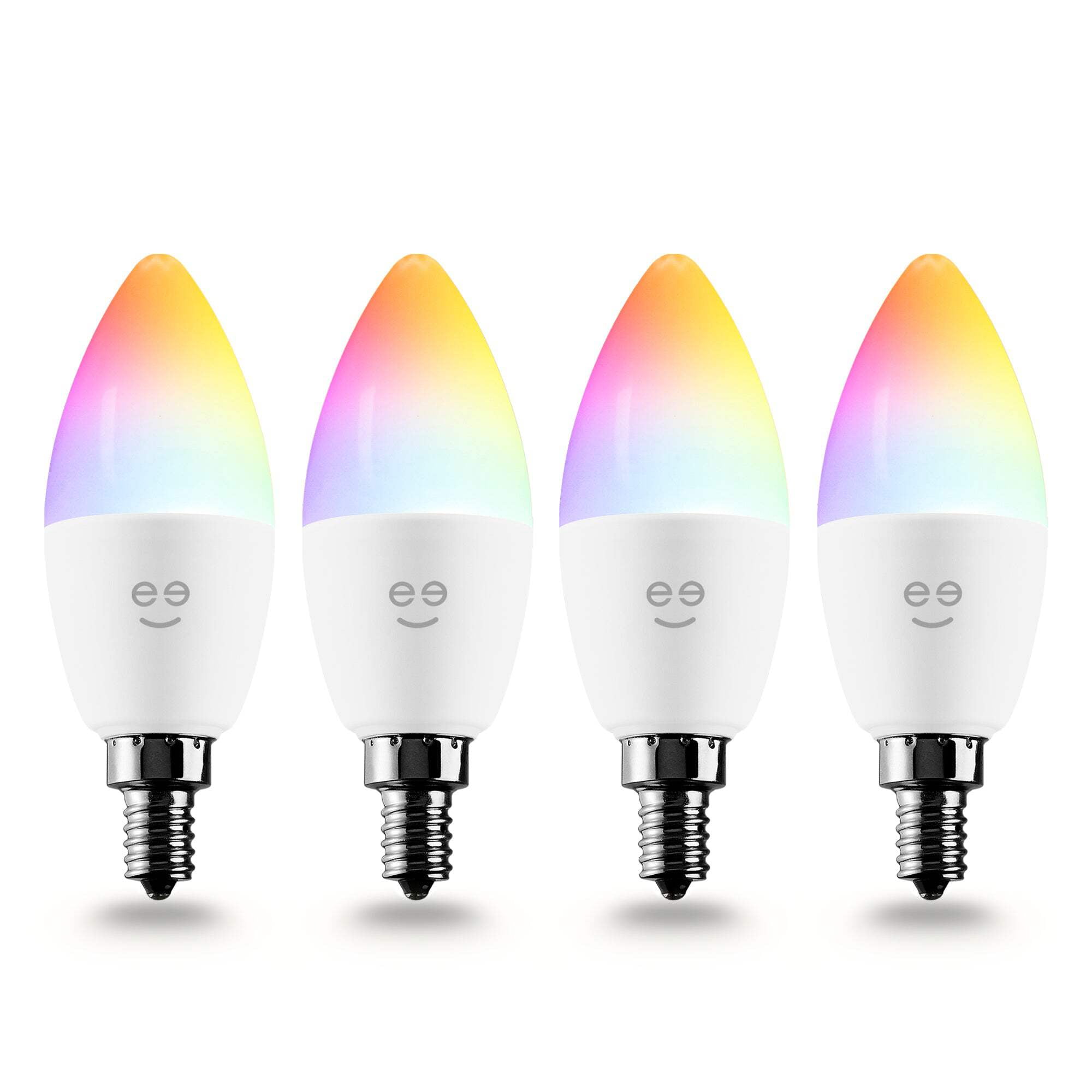 Geeni Wi-Fi Smart Candle Bulb B11 Candelabra, 4W RGB Dimmable E12 Base ...