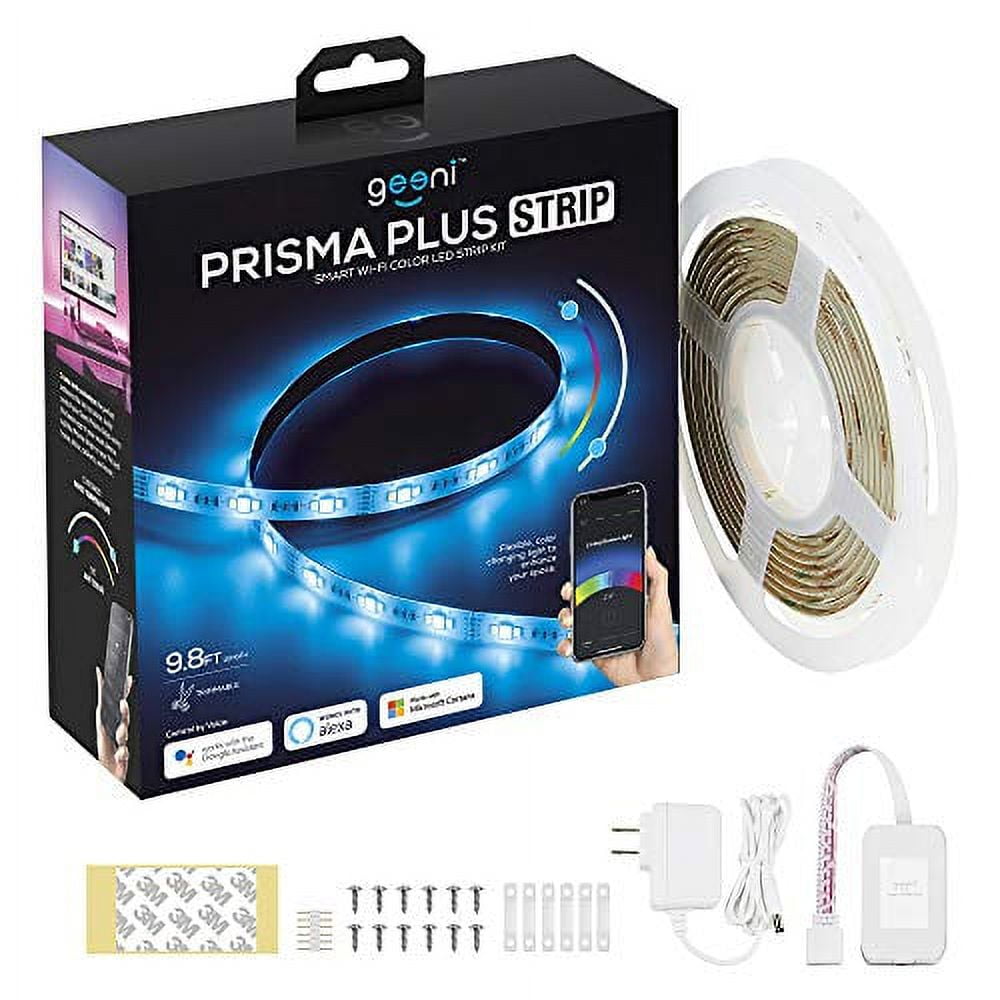 Geeni Prisma Plus Wi-Fi LED Light Strip, 9.8ft, Brighter Colors ...