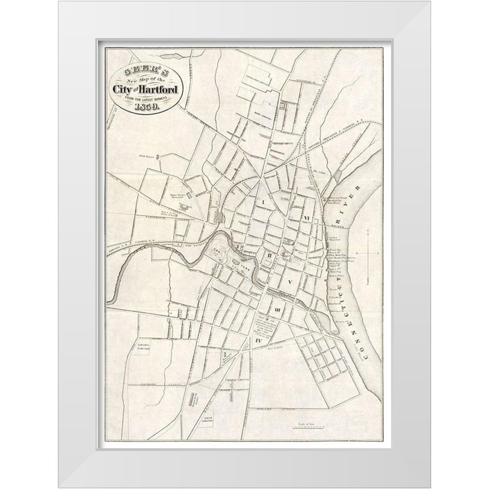 Geer 24x32 White Modern Wood Framed Museum Art Print Titled - Hartford ...