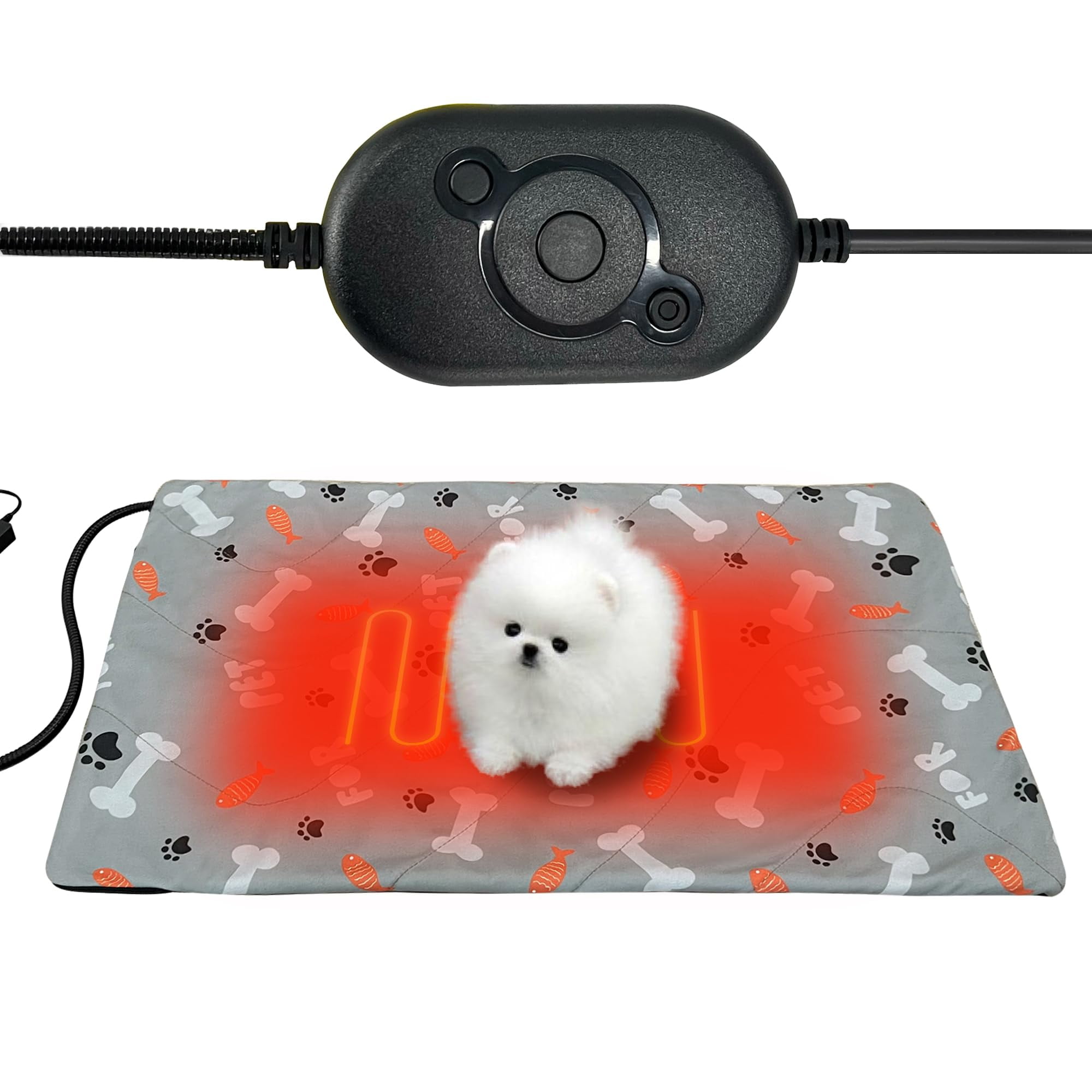 GeerDuo Pet Heating Pad, 32.7×20.5 inch Pressure Activated Heated Mat ...