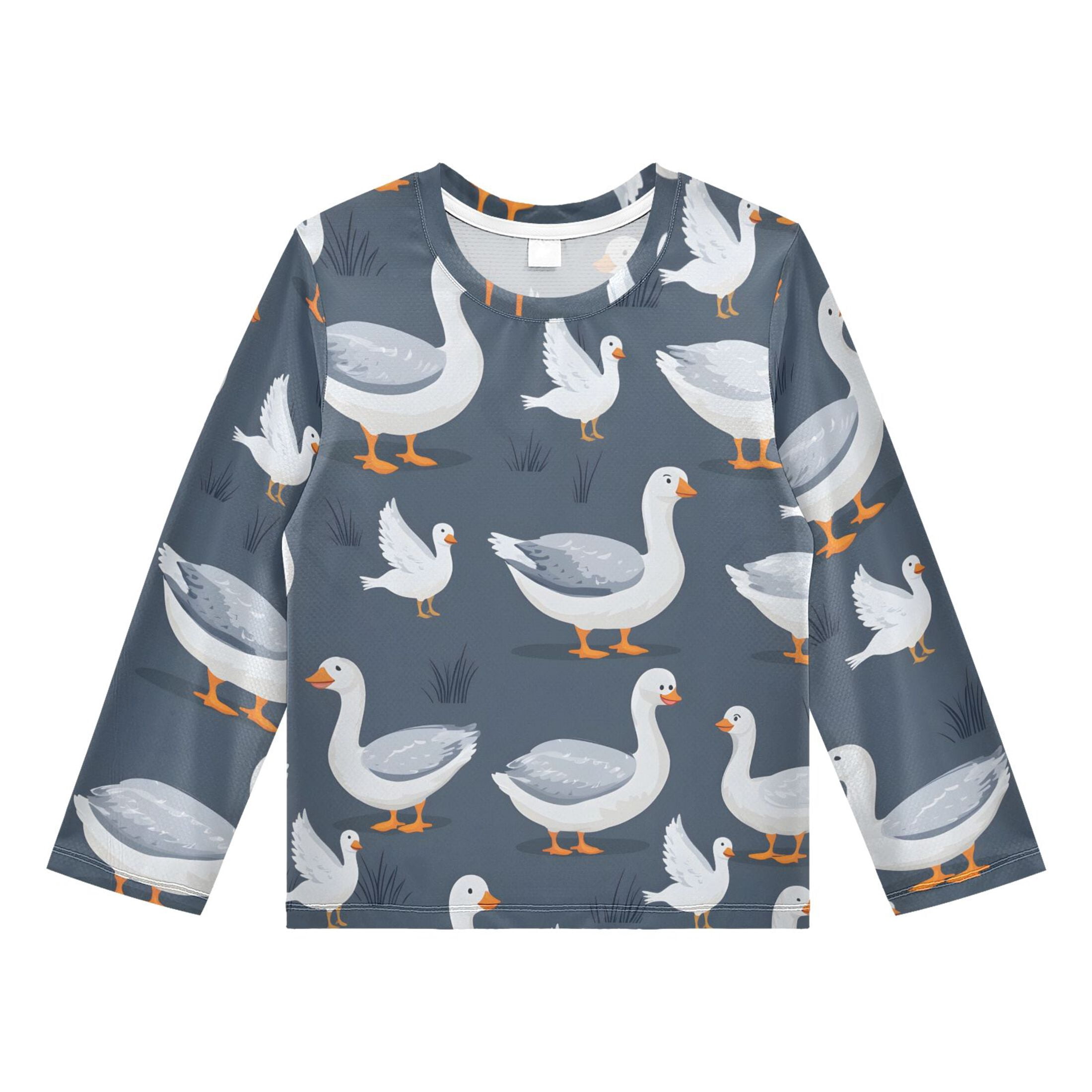 Geese Bird Pattern Boys' Rash Guard Shirts UPF 50 Plus Sun Protection ...