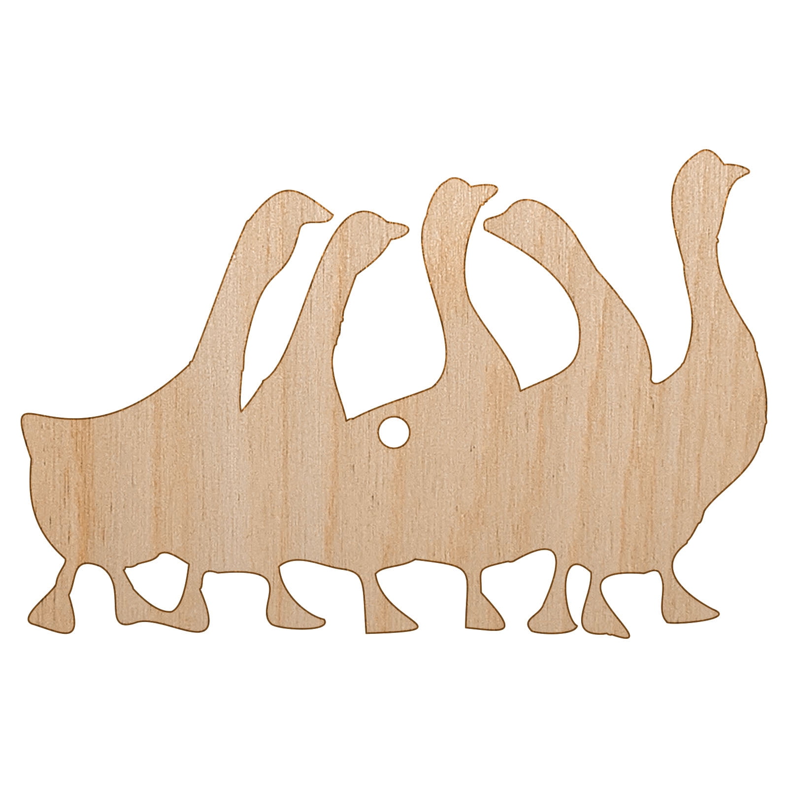 Geese Gaggle Goose Family Solid Wood Holiday Christmas Tree Ornament ...